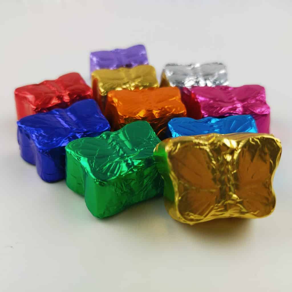 Dark Chocolate Butterflies, Mixed Foil Colours | Butterflies Chocolates