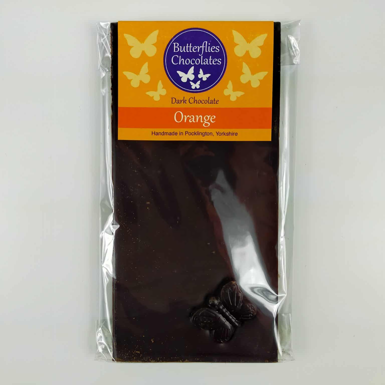 Orange Dark Chocolate Bar - Large | Butterflies Chocolates